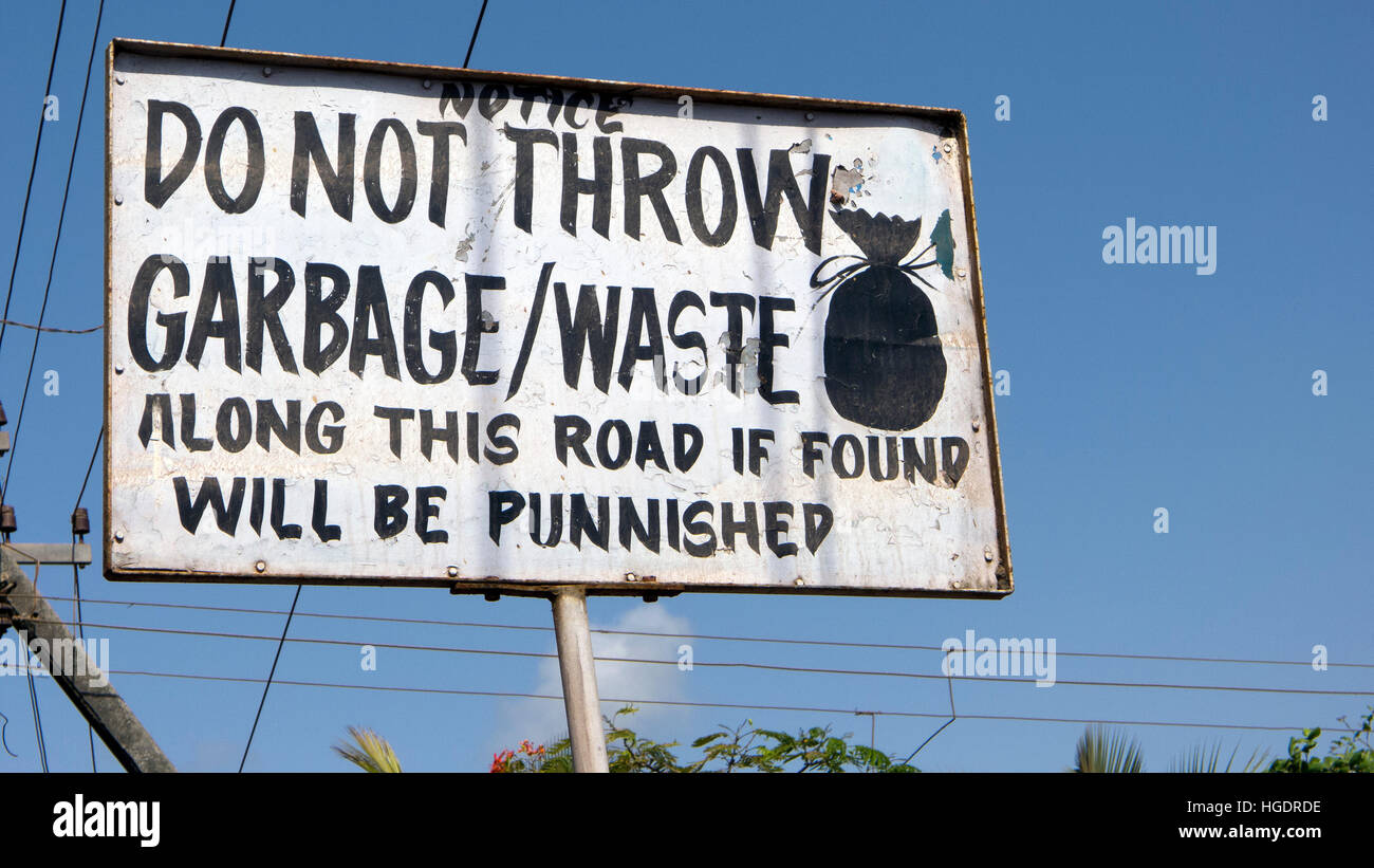 No garbage sign Goa India Stock Photo - Alamy