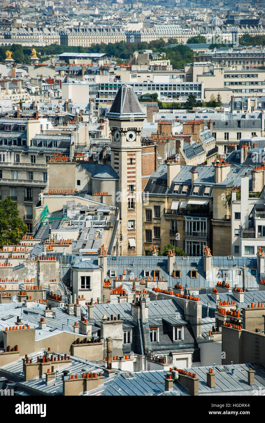 Aerial view at streets from Eiffel Tower in Paris, France Stock Photo ...