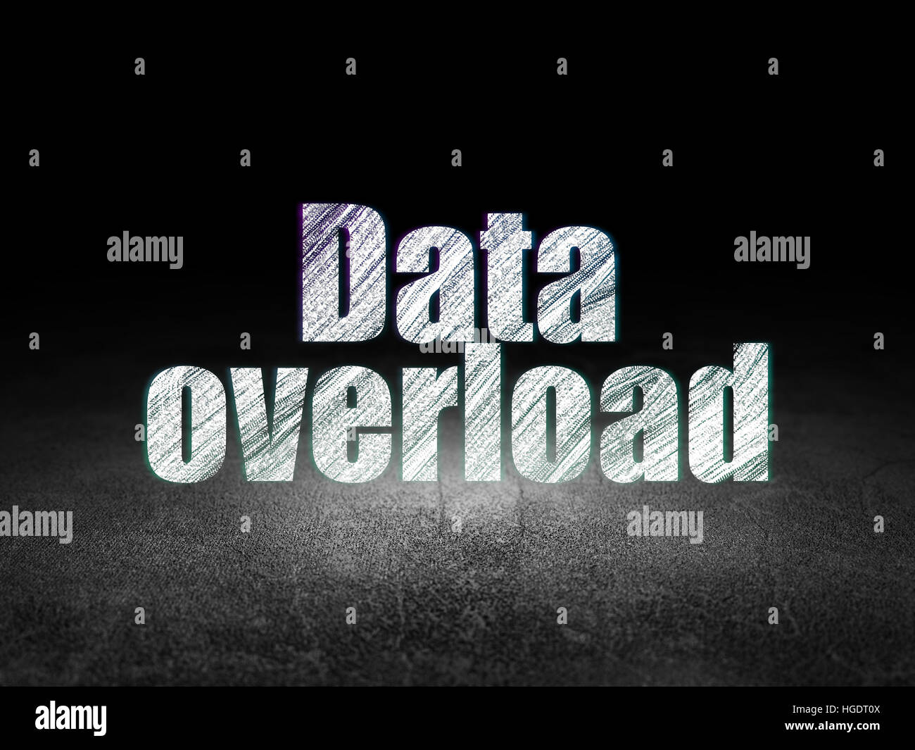 Information concept: Data Overload in grunge dark room Stock Photo - Alamy