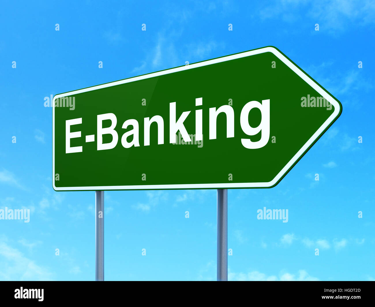 Money concept: E-Banking on road sign background Stock Photo - Alamy