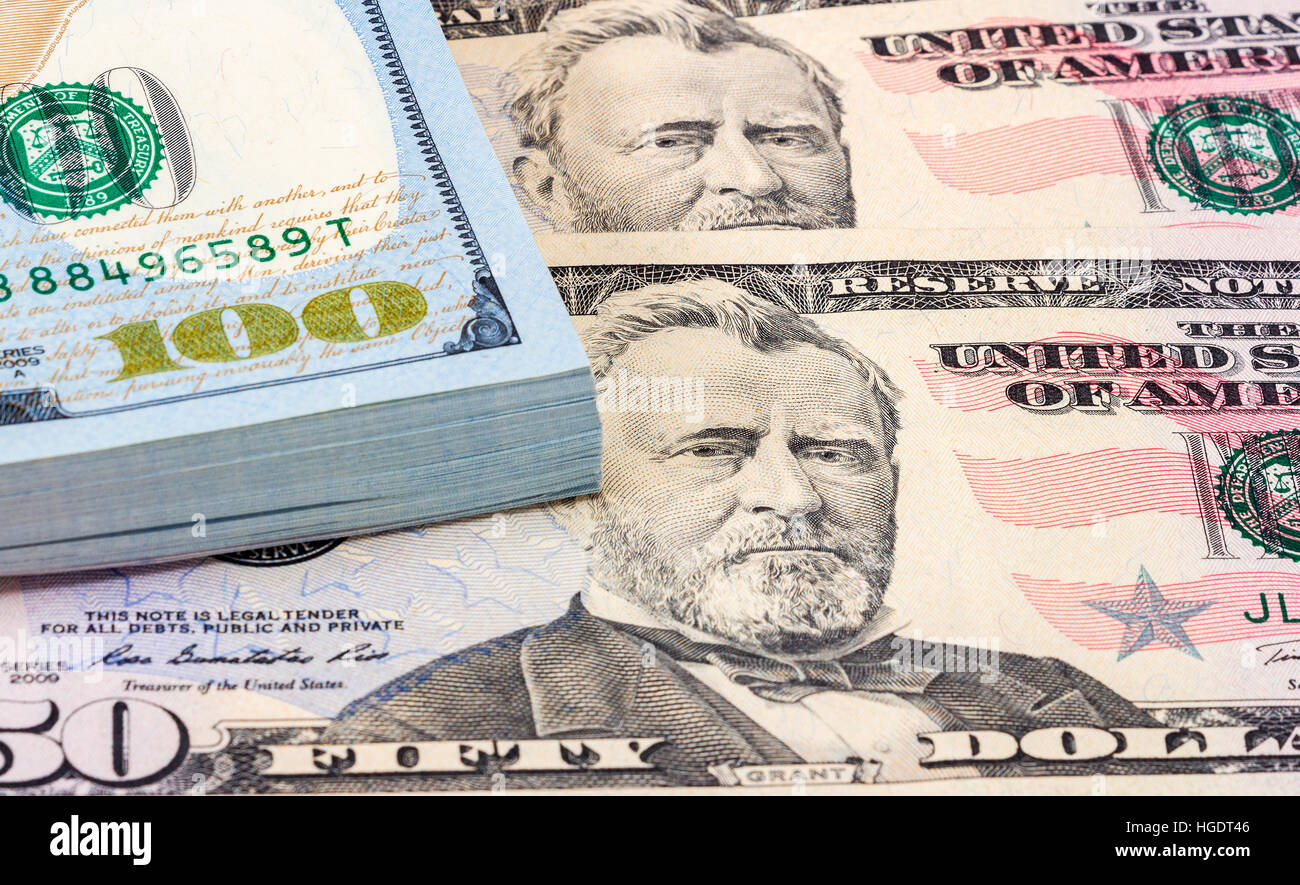 Stack of ten thousand american dollars close up. Fragment Stock Photo ...