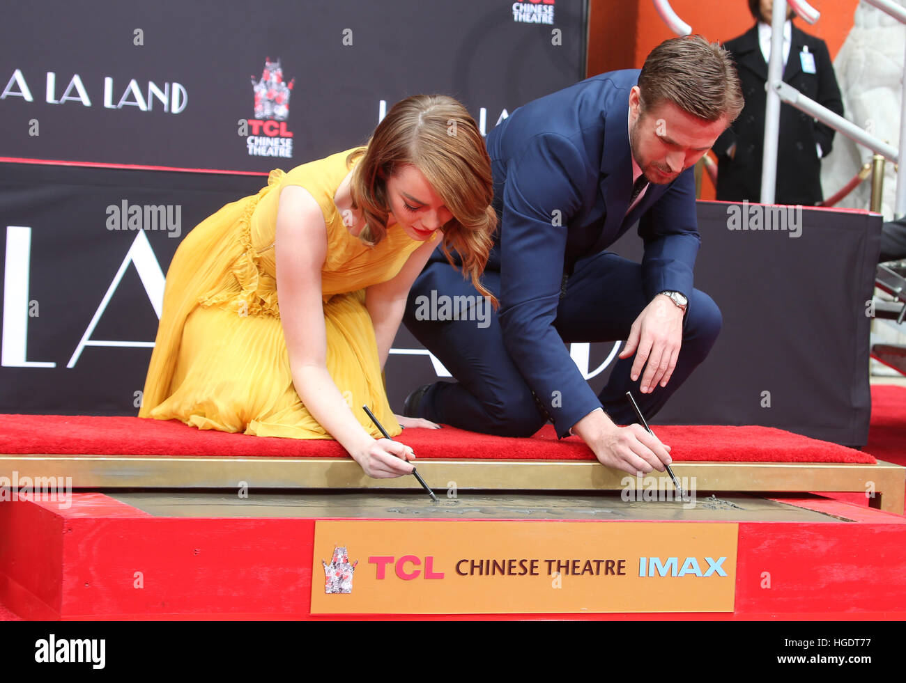 Ryan Gosling And Emma Stone Hand And Footprint Ceremony Featuring Emma