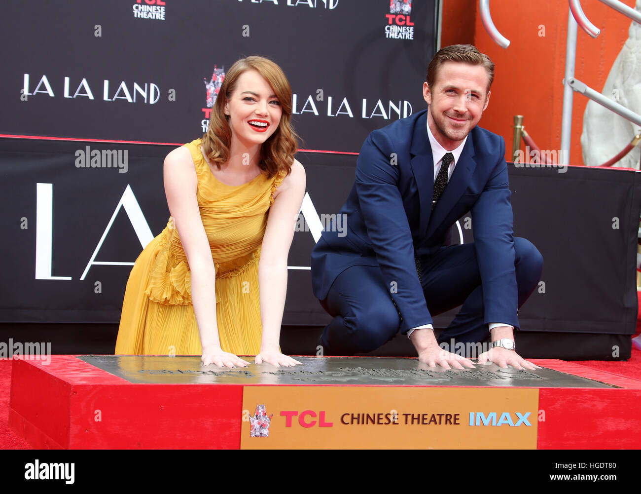 Ryan Gosling And Emma Stone Hand And Footprint Ceremony Featuring: Emma ...