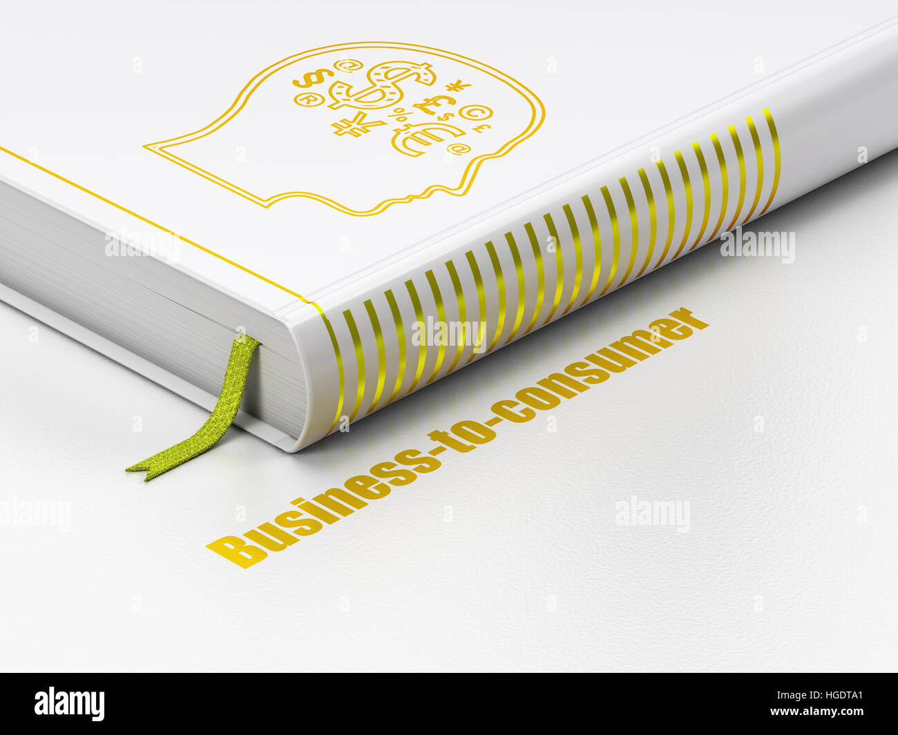 Finance concept: book Head With Finance Symbol, Business-to-consumer on ...