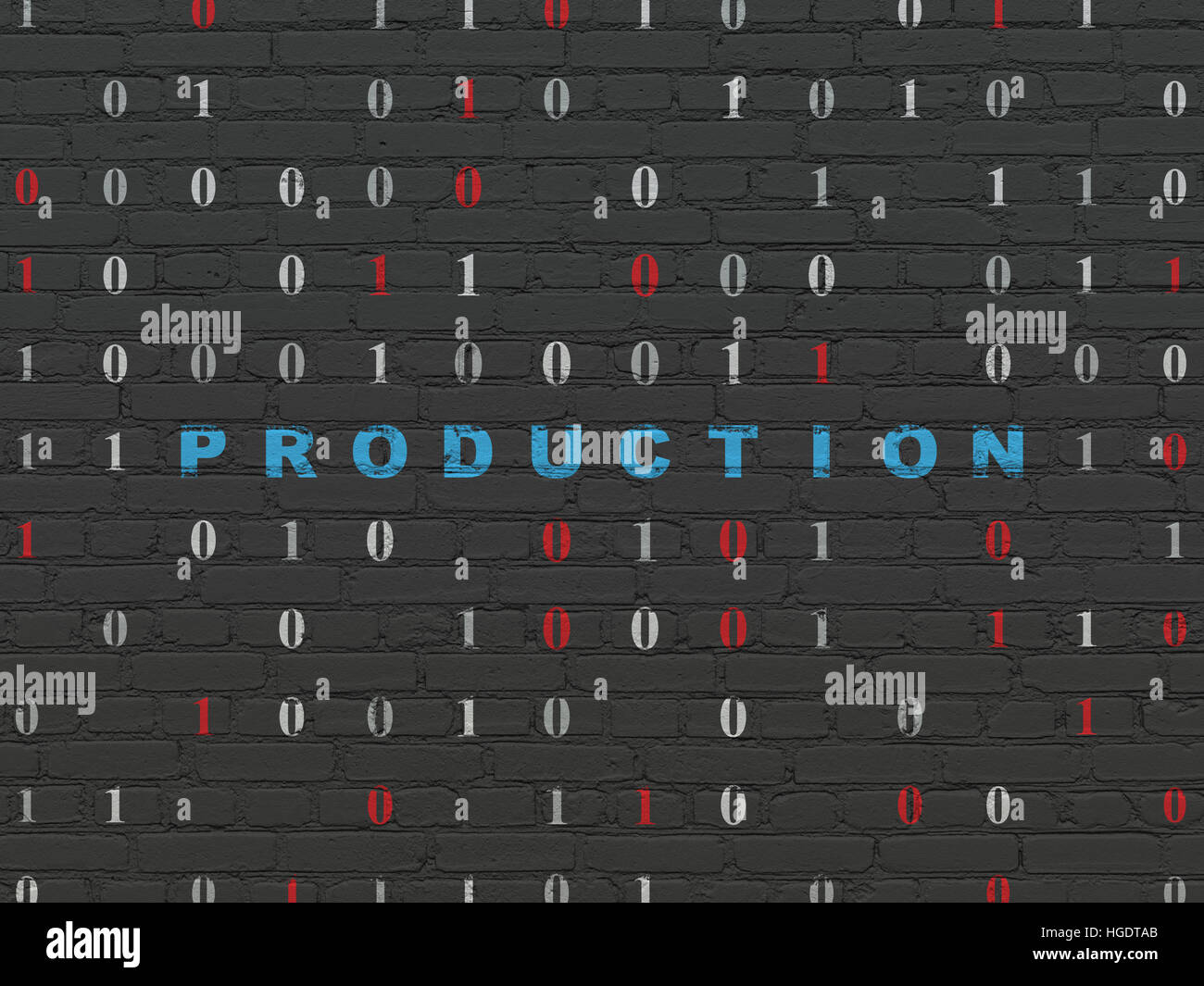 Finance concept: Production on wall background Stock Photo - Alamy