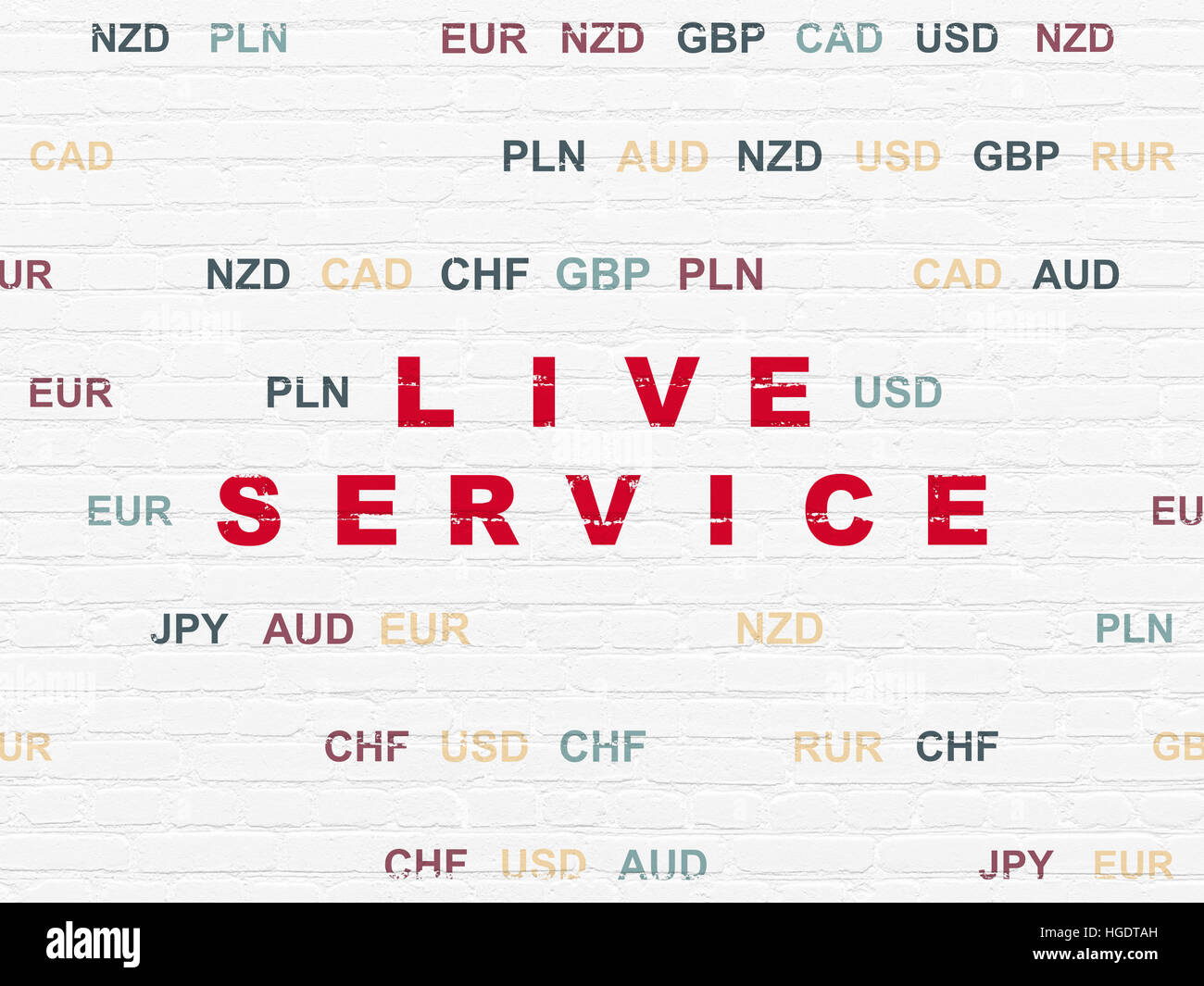 Business concept: Live Service on wall background Stock Photo - Alamy