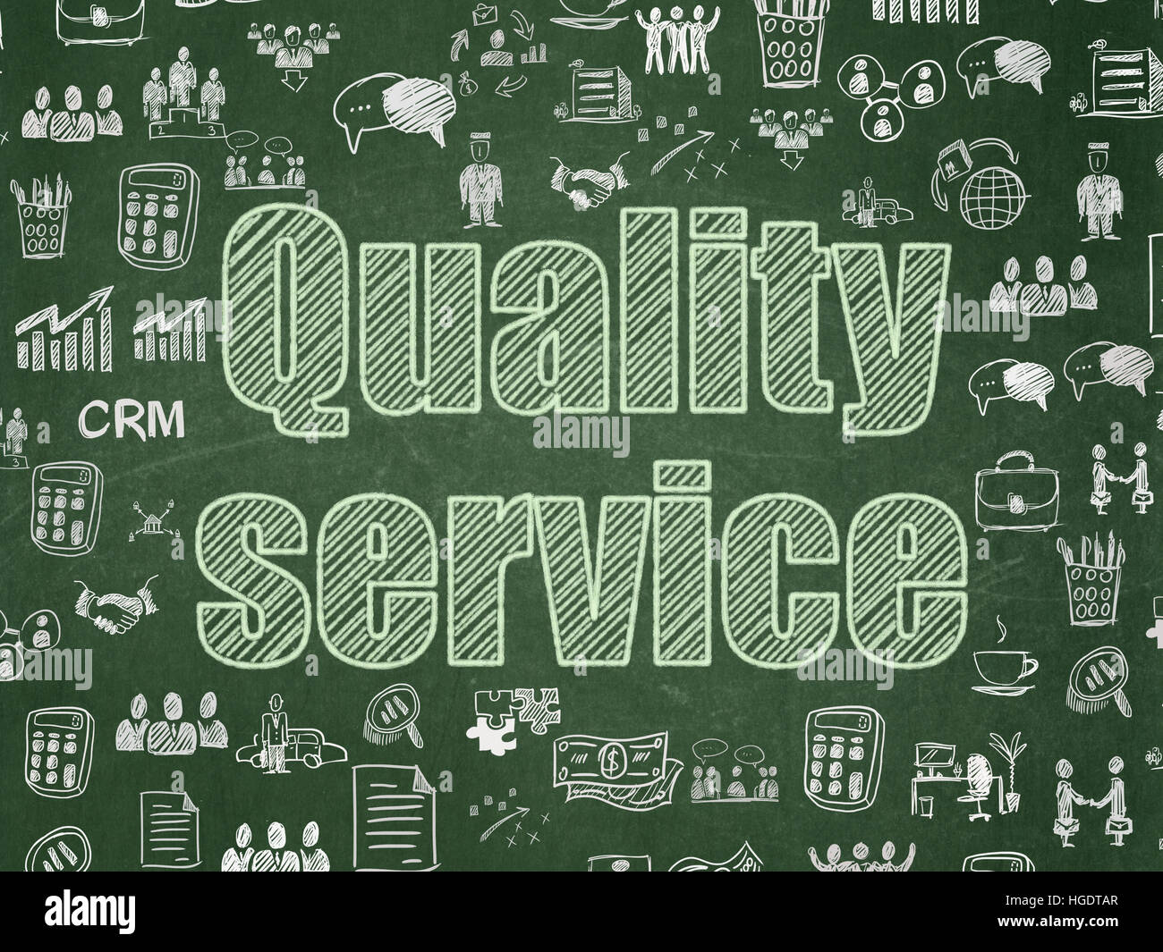 Finance concept: Quality Service on School board background Stock Photo ...