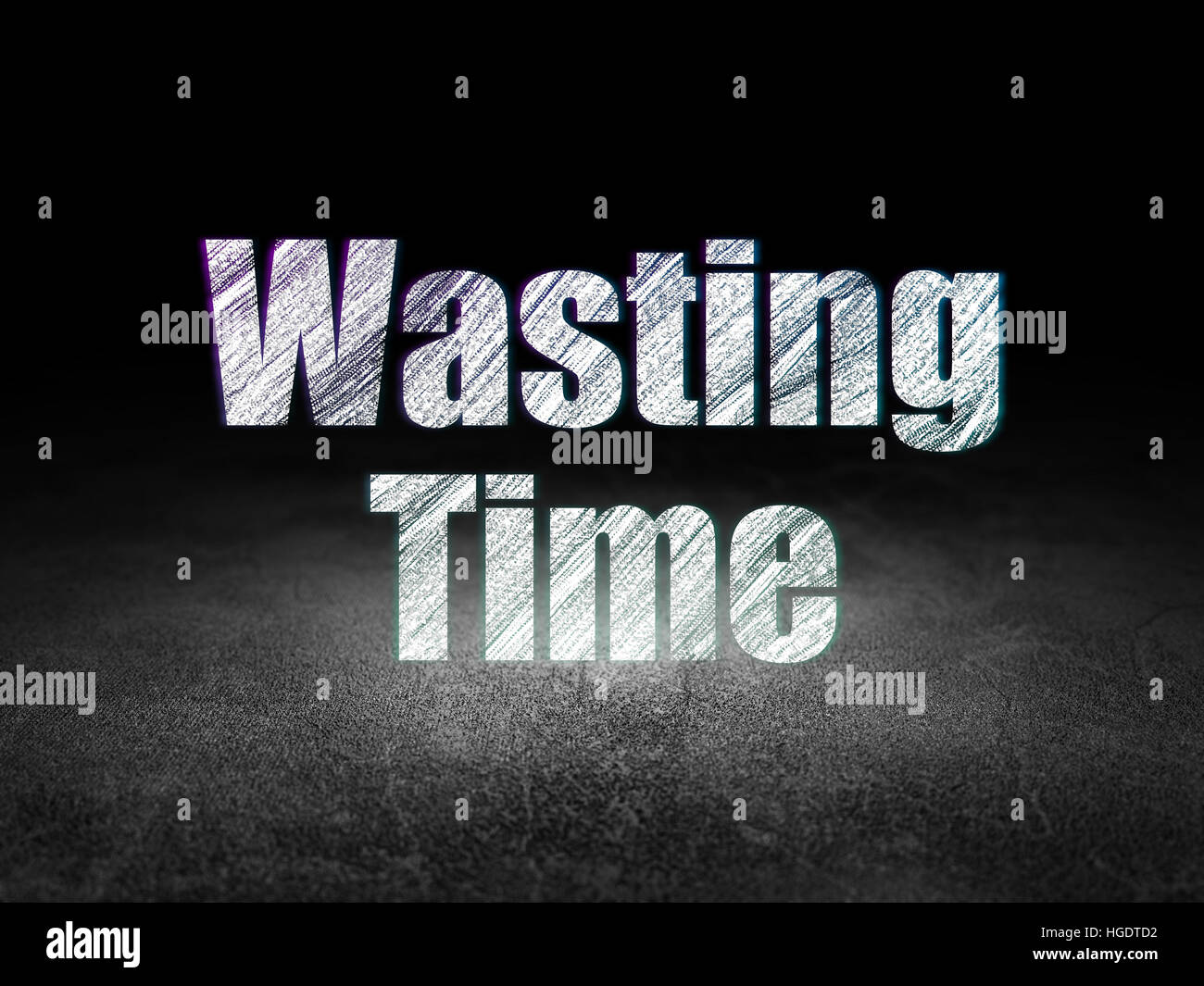 Timeline concept: Wasting Time in grunge dark room Stock Photo - Alamy