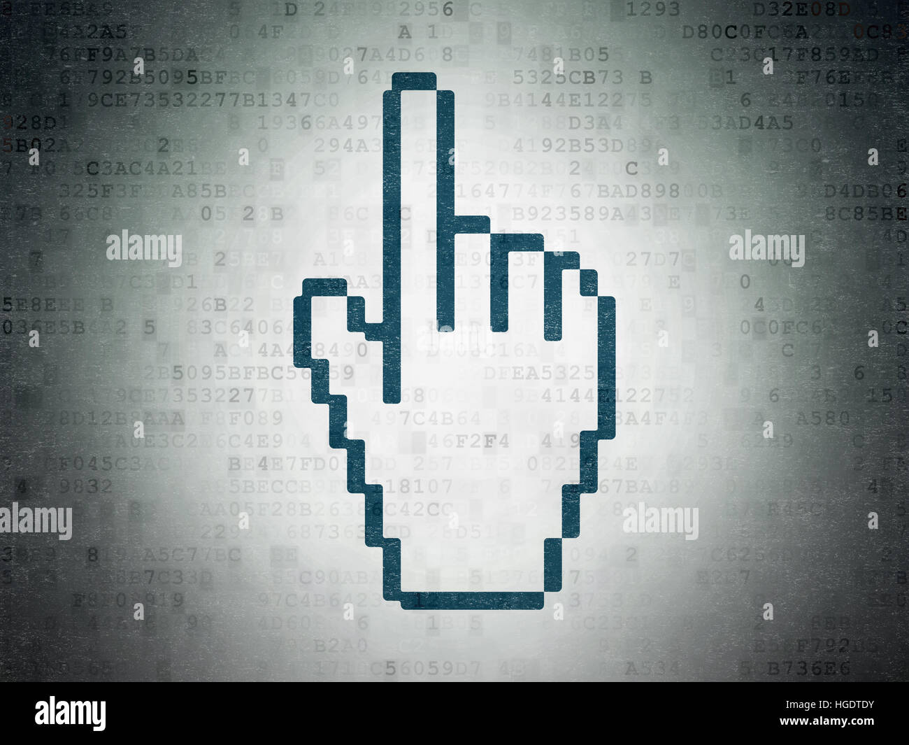 Advertising concept: Mouse Cursor on Digital Data Paper background ...