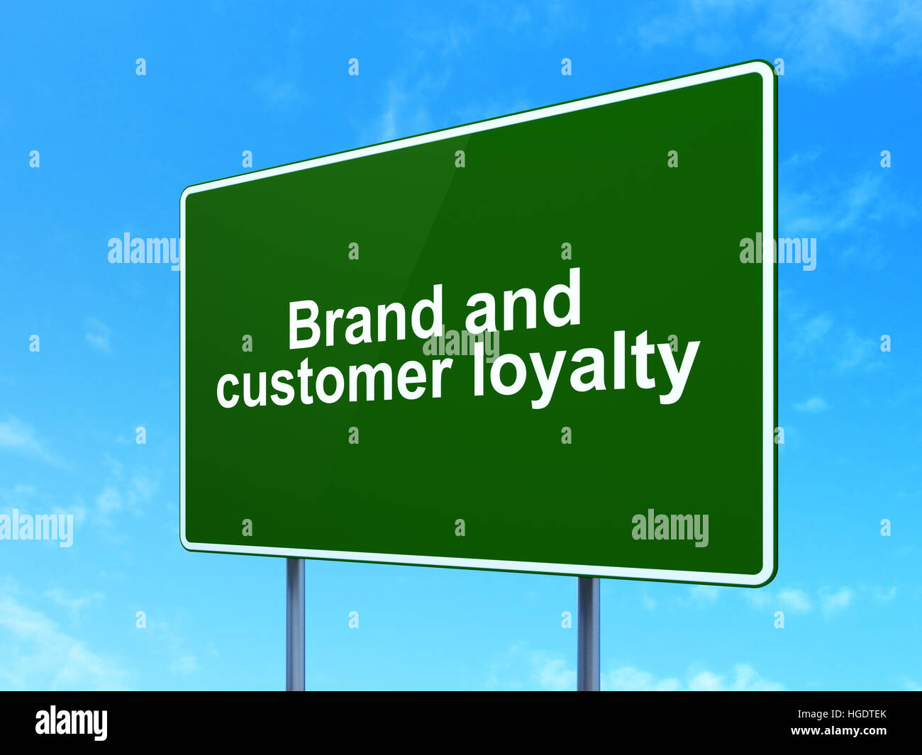 Marketing concept: Brand and Customer loyalty on road sign background ...