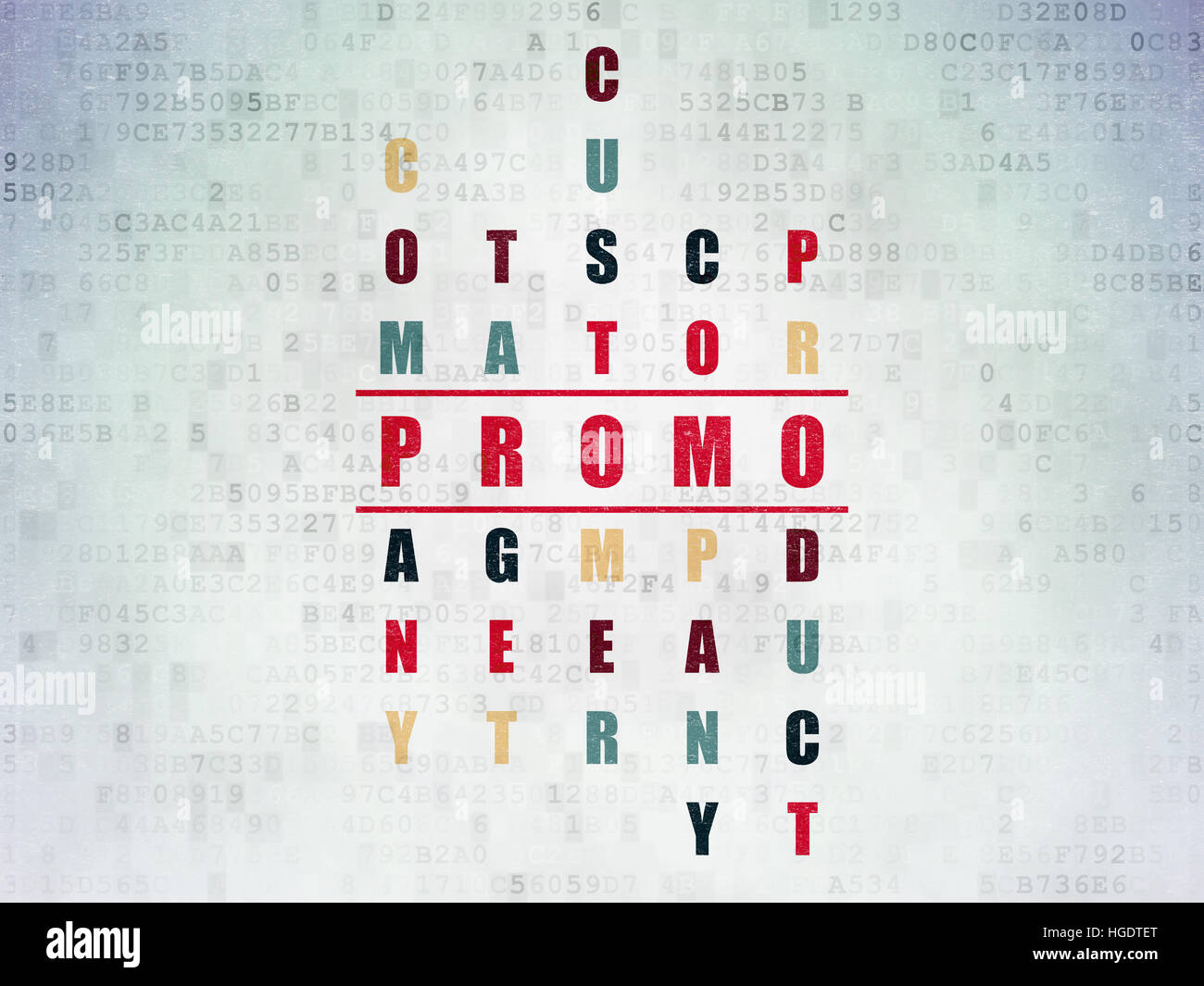 Advertising concept: Promo in Crossword Puzzle Stock Photo - Alamy