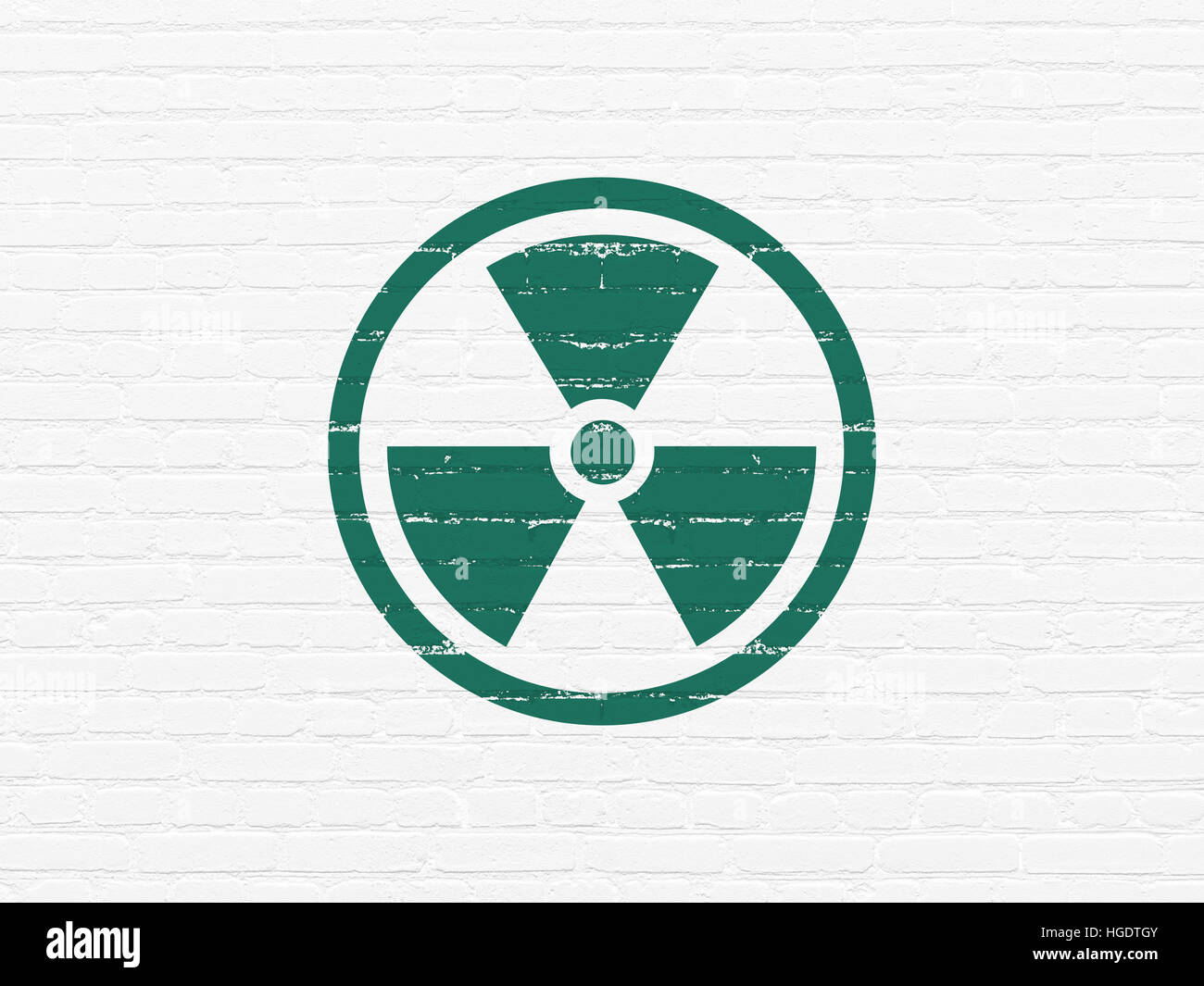 Science concept: Radiation on wall background Stock Photo - Alamy