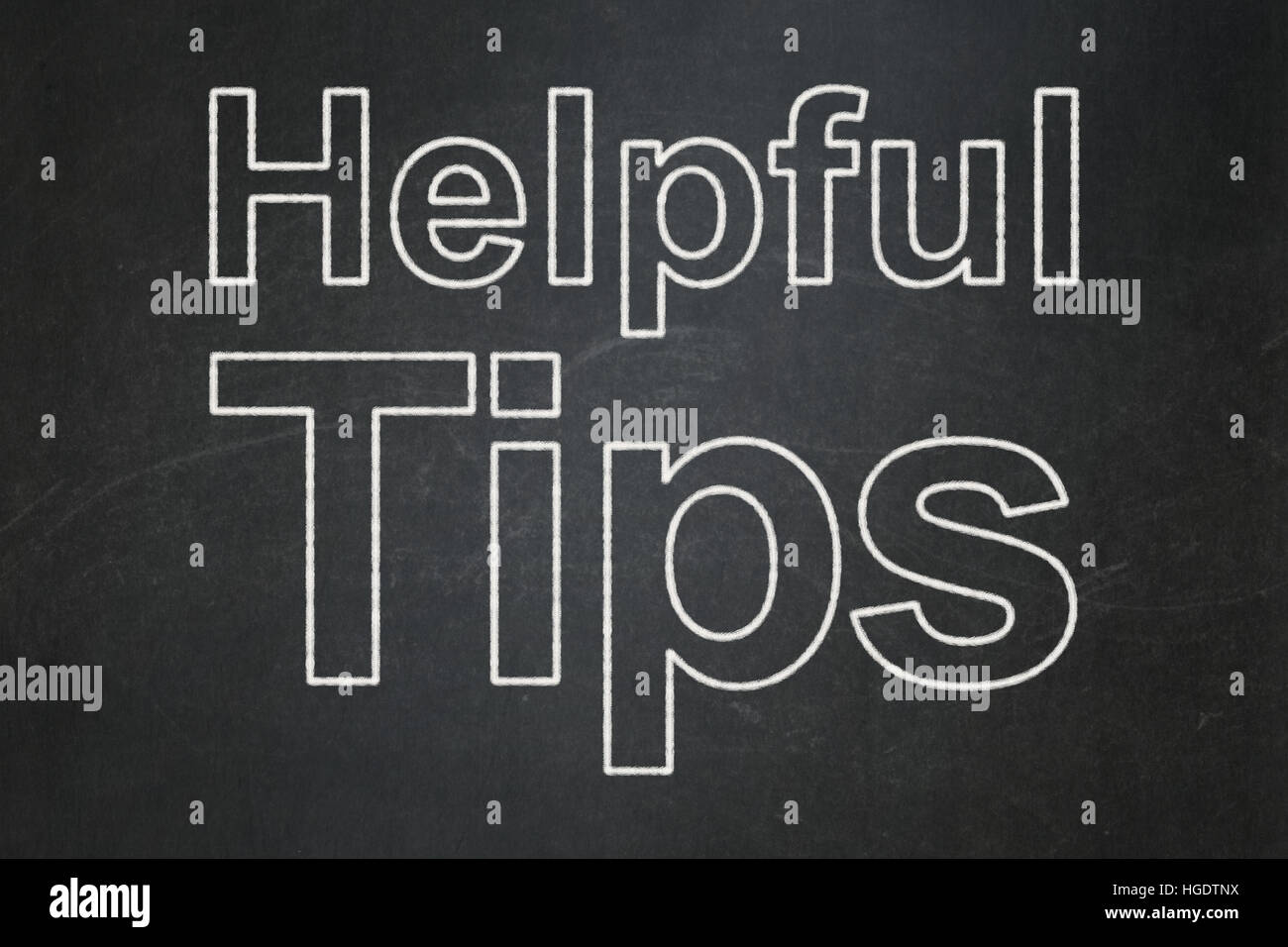 Studying concept: Helpful Tips on chalkboard background Stock Photo - Alamy