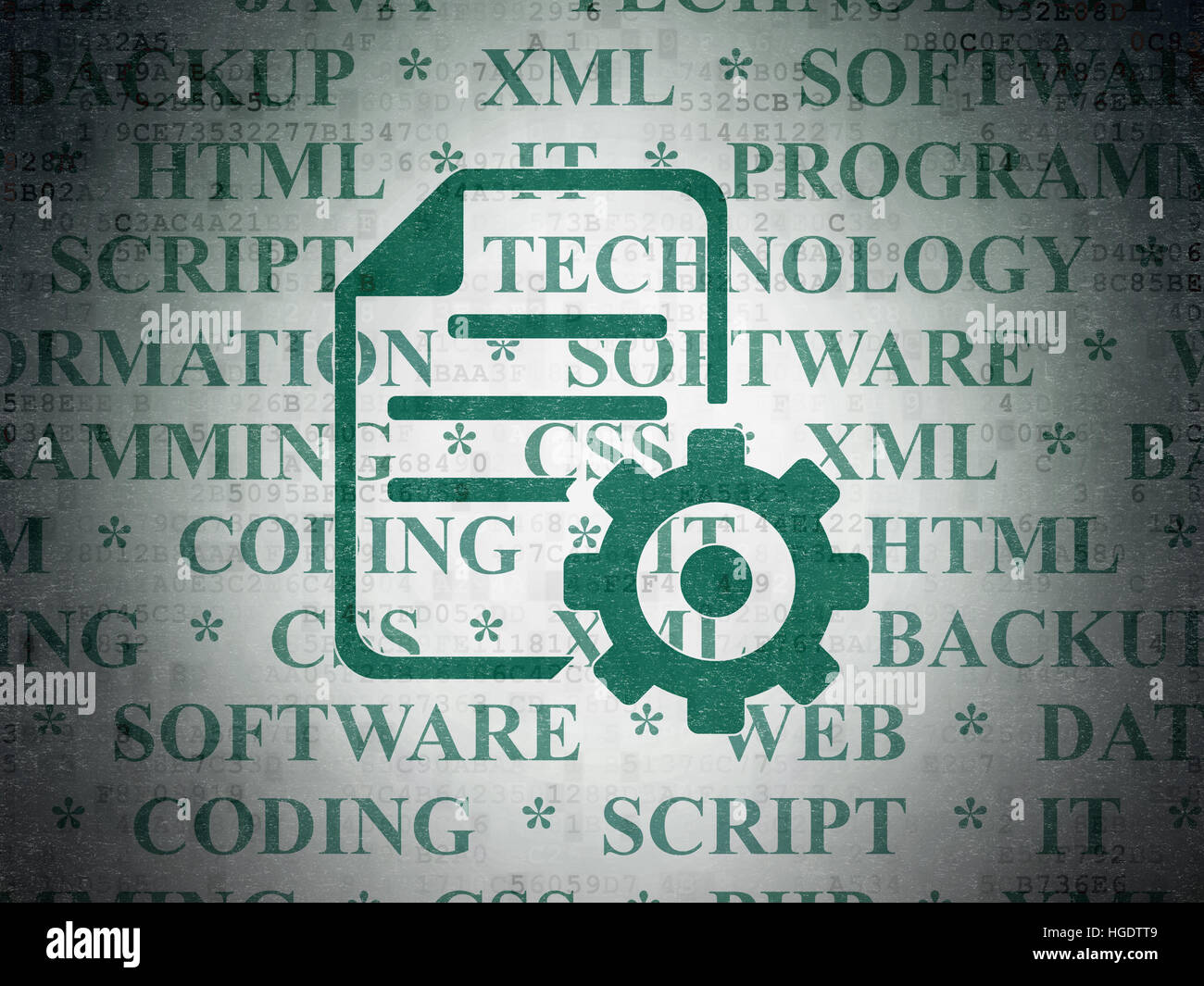 Software concept: Gear on Digital Data Paper background Stock Photo - Alamy