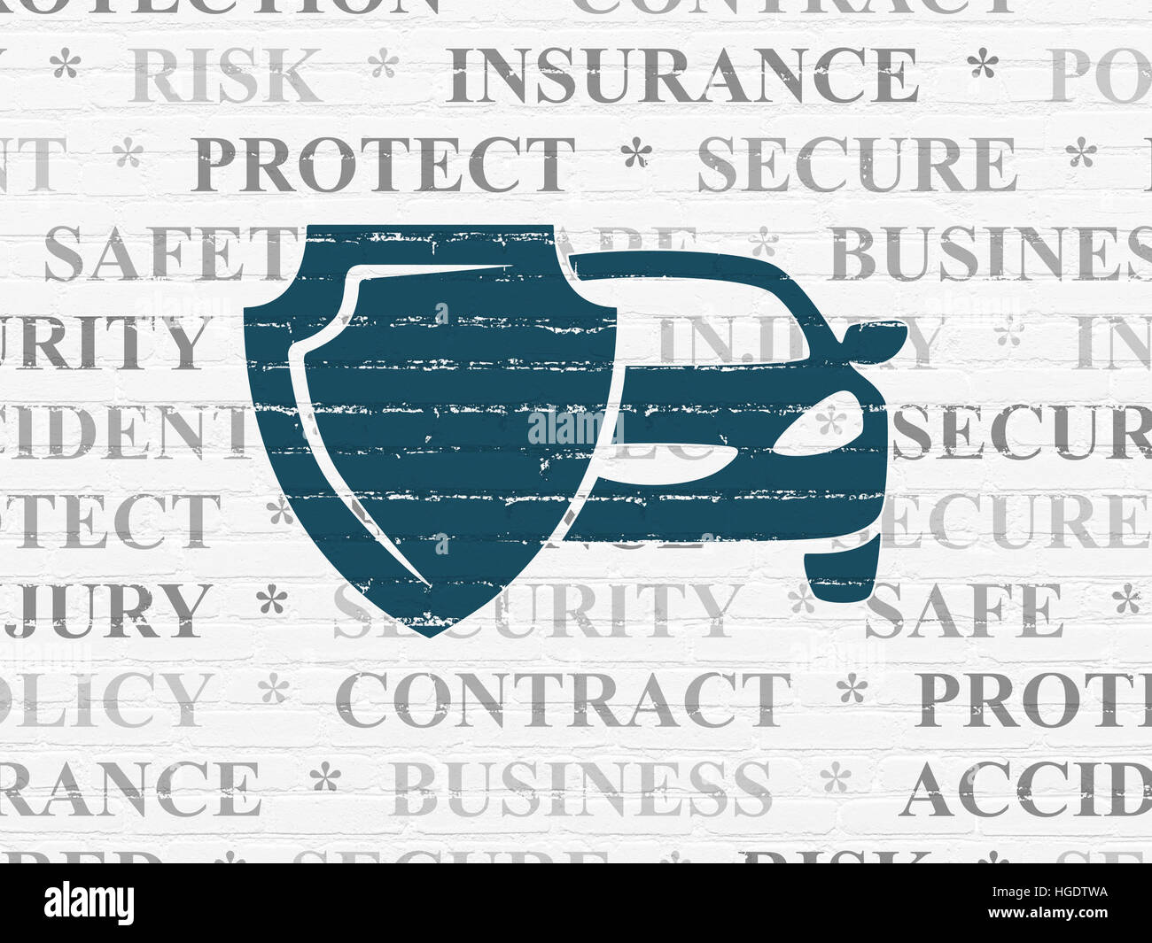 Insurance concept: Car And Shield on wall background Stock Photo - Alamy