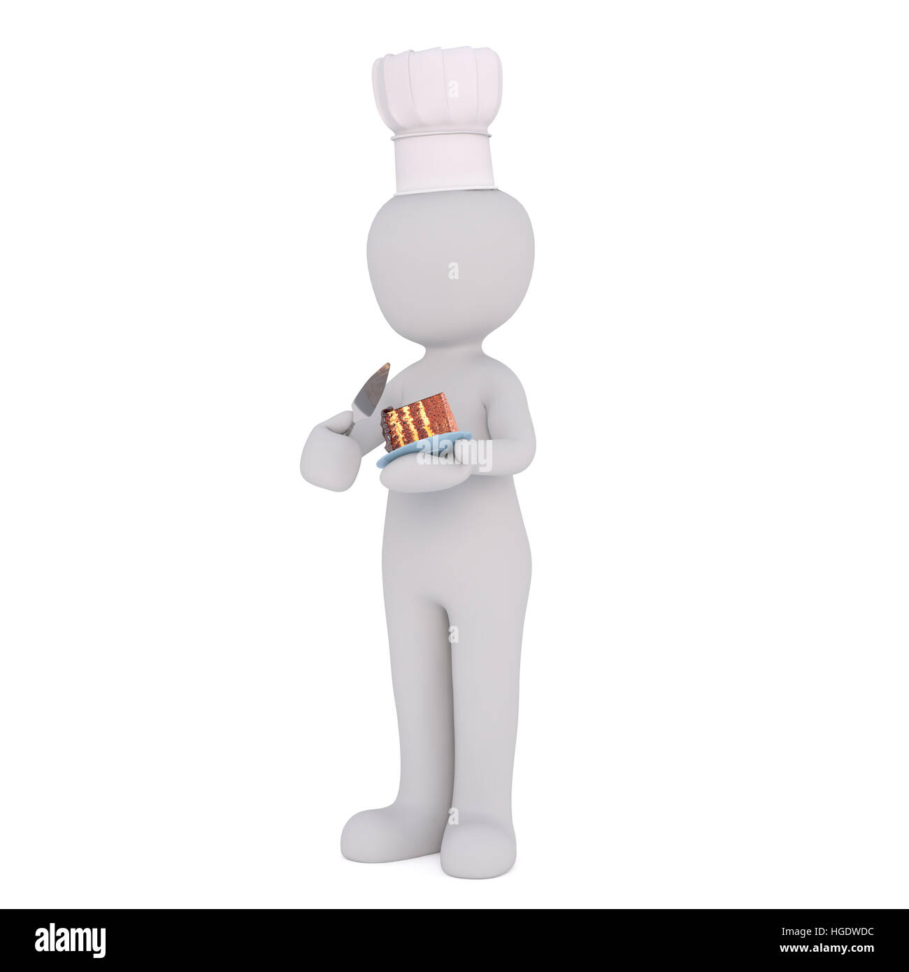 3d Rendering of Cartoon Figure Wearing Chef Hat and Holding Plate with ...