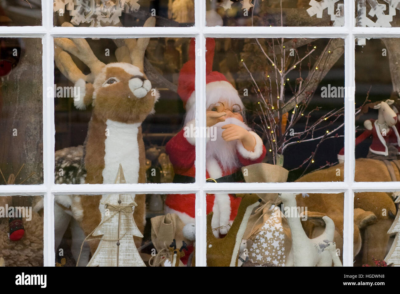 Santa and reindeer display hi-res stock photography and images - Alamy