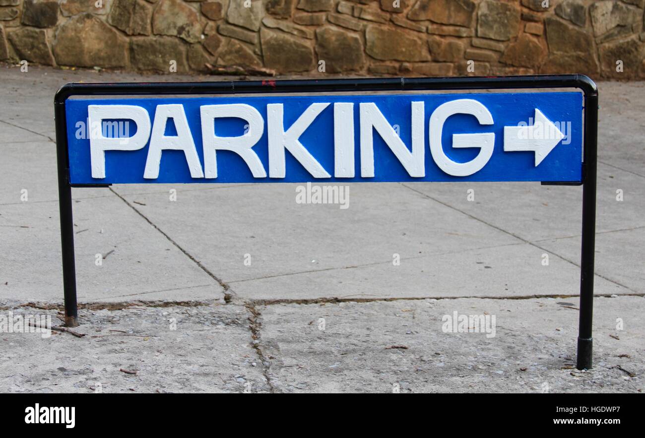 A blue parking sign Stock Photo - Alamy