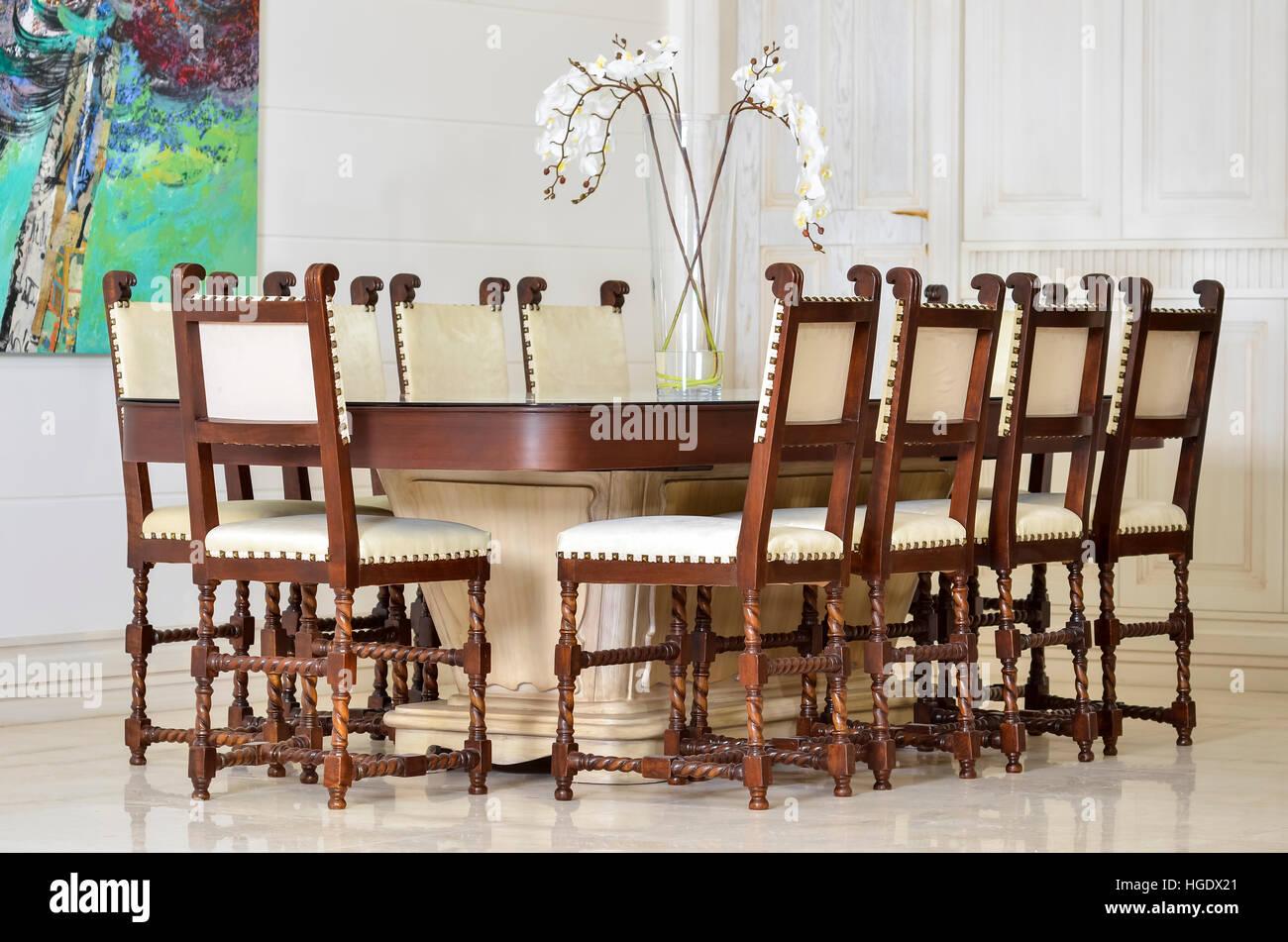 The dining tables Stock Photo - Alamy