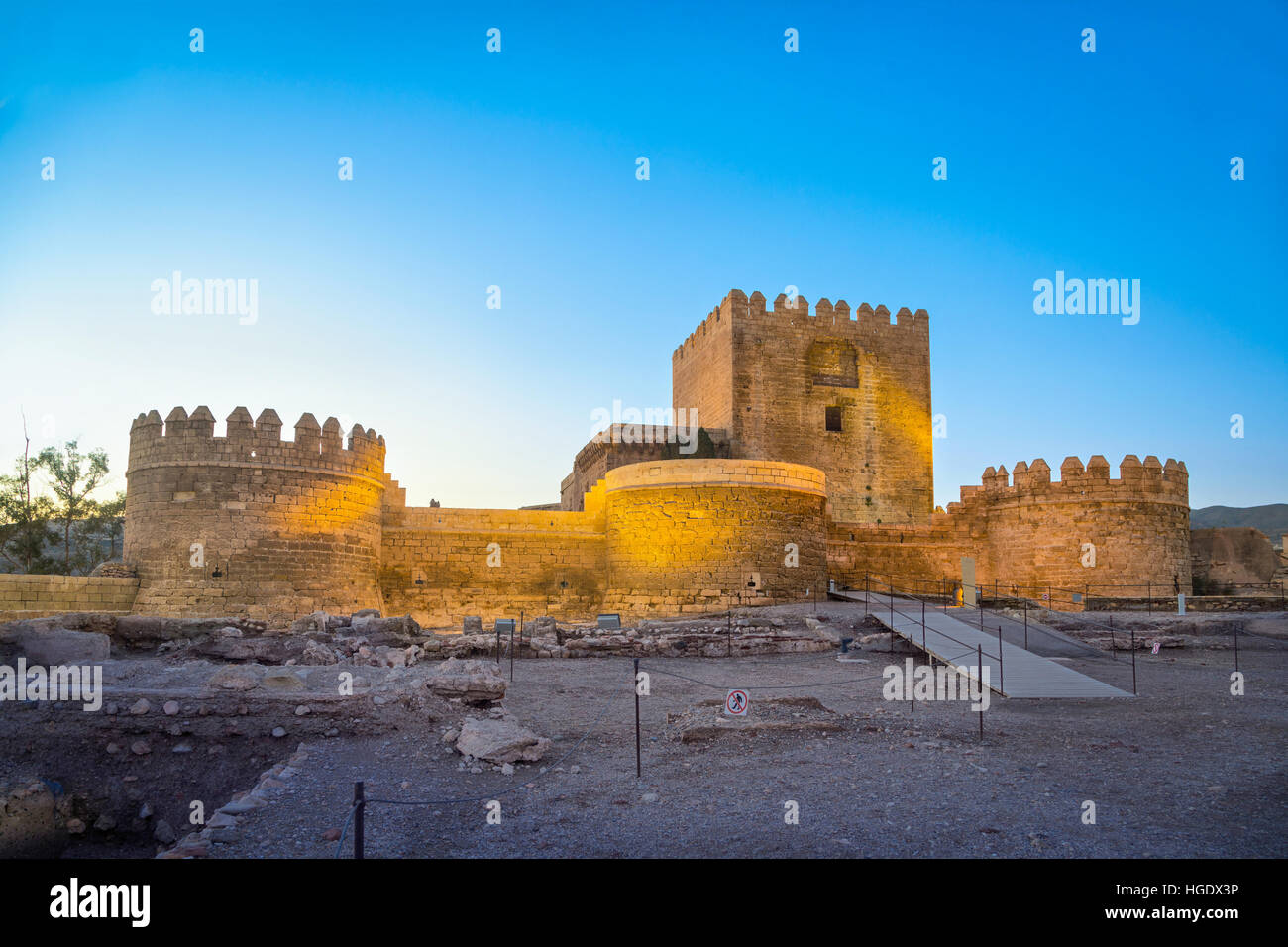 Medieval moorish fortress Alcazaba in Almeria, Andalusia, Spain Stock ...