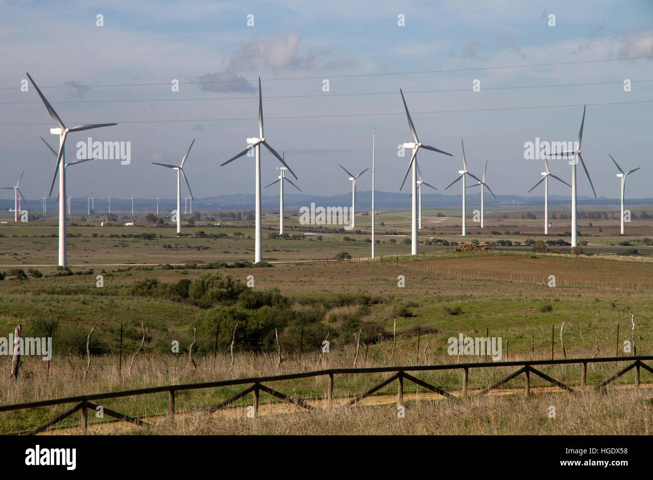 wind farms turbines Andalusia Spain electricity energy production Stock ...