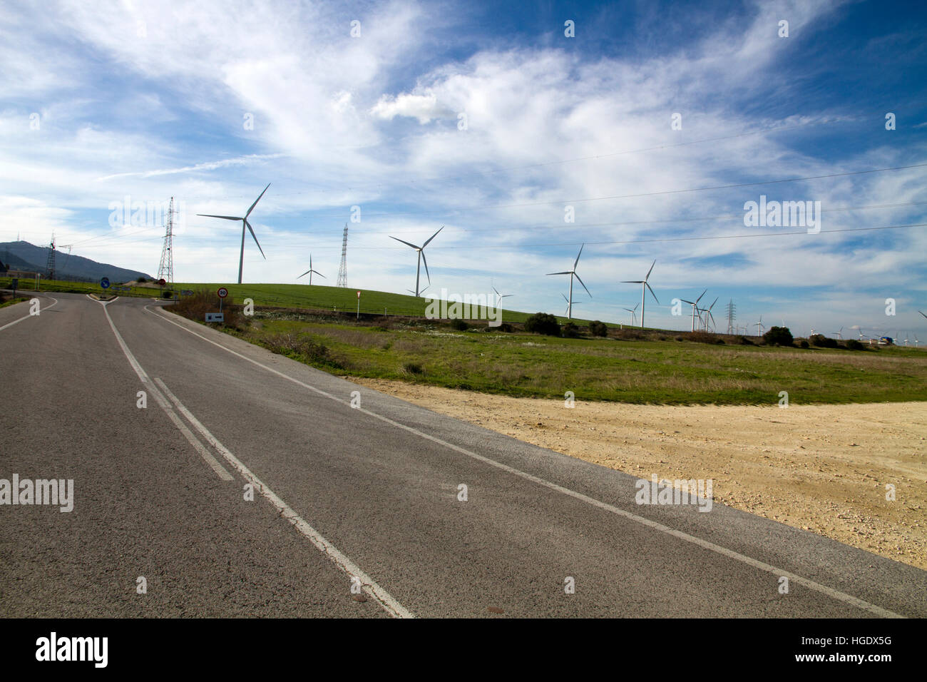 wind farms turbines Andalusia Spain electricity energy production Stock ...