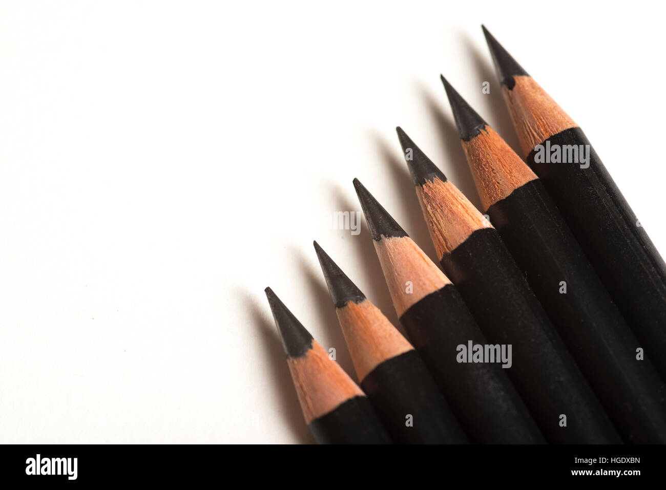 Pencils on white background Stock Photo - Alamy