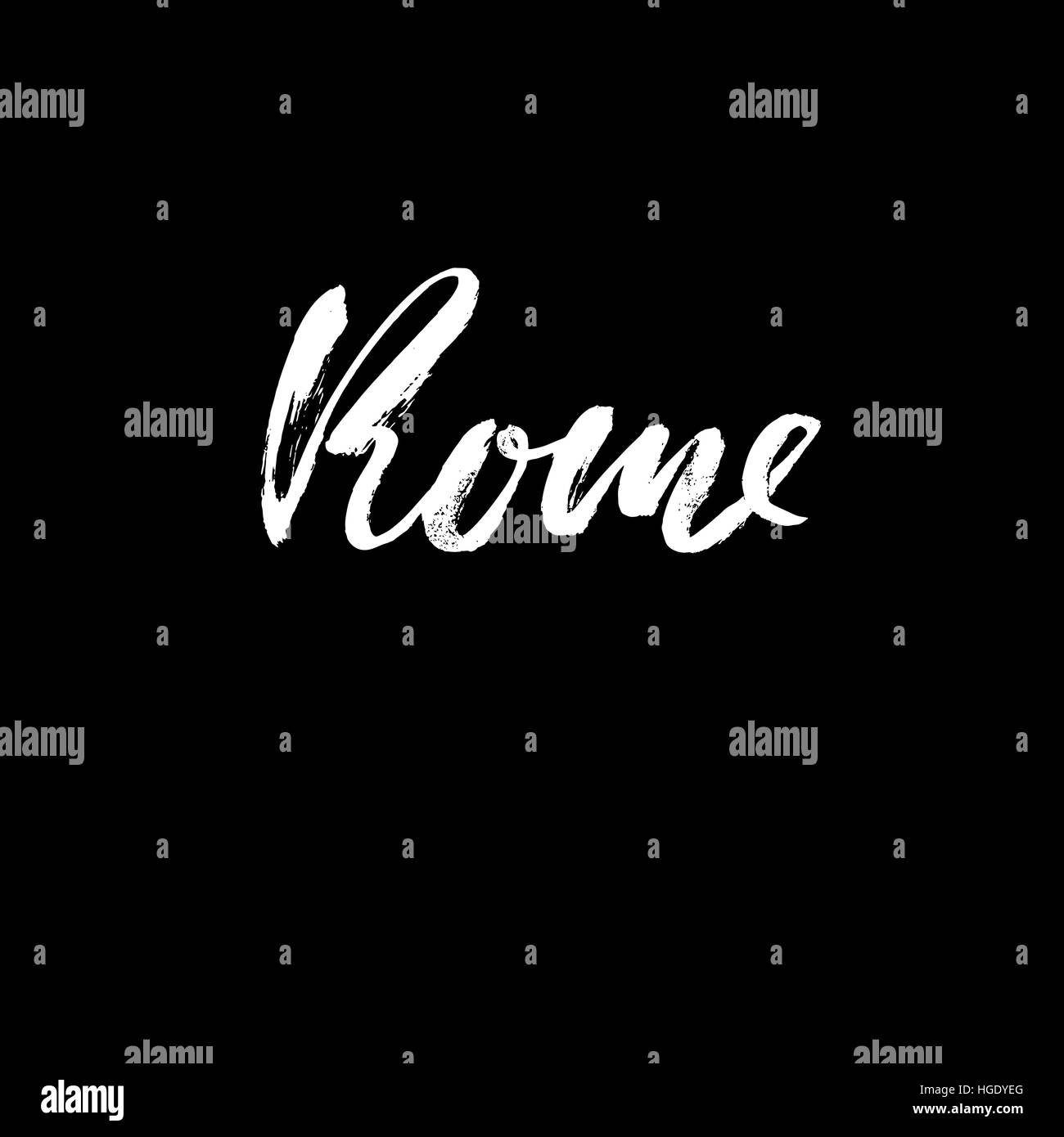 Rome, Italy. City typography lettering design. Hand drawn brush ...