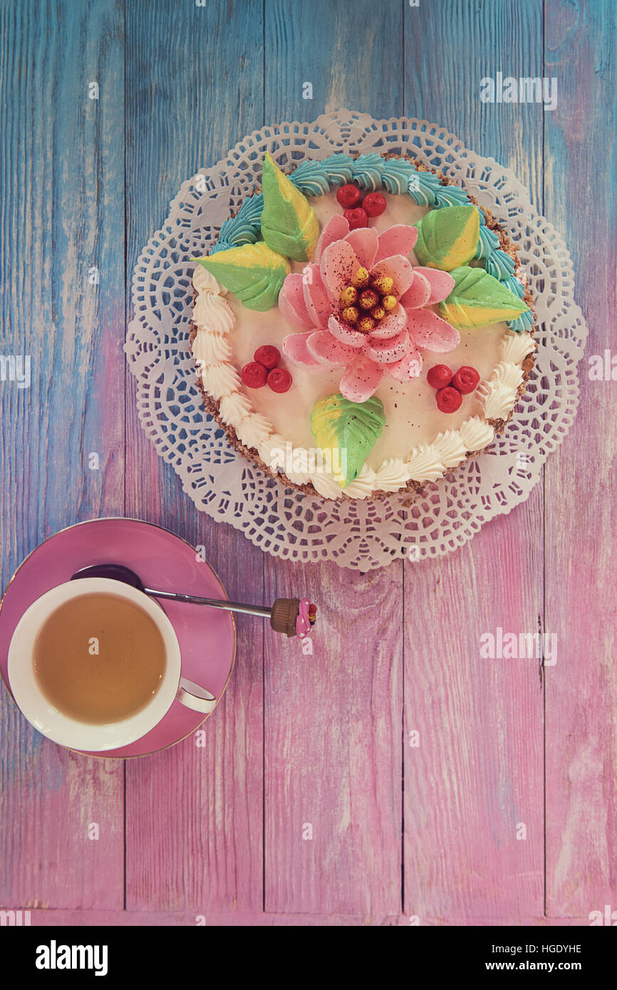 cakes on color background Stock Photo - Alamy