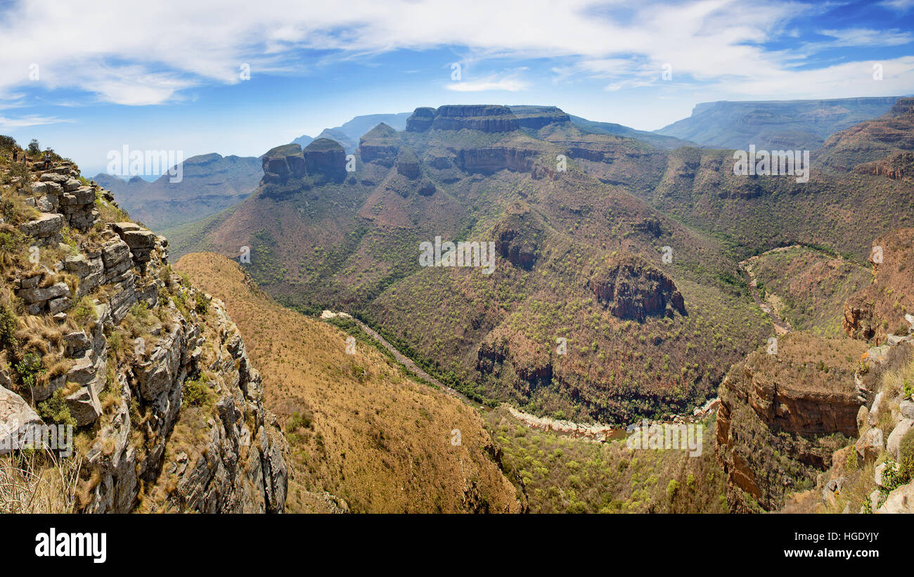 Panorama of the Three Rondavels on the Mpumalanga Panorama Route, with ...