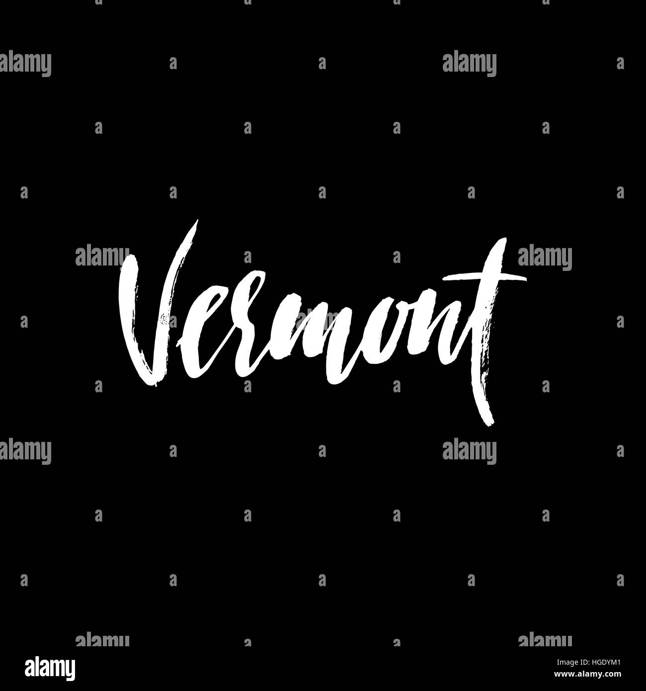 Vermont lettering. Retro typography print. Vintage text Stock Vector ...