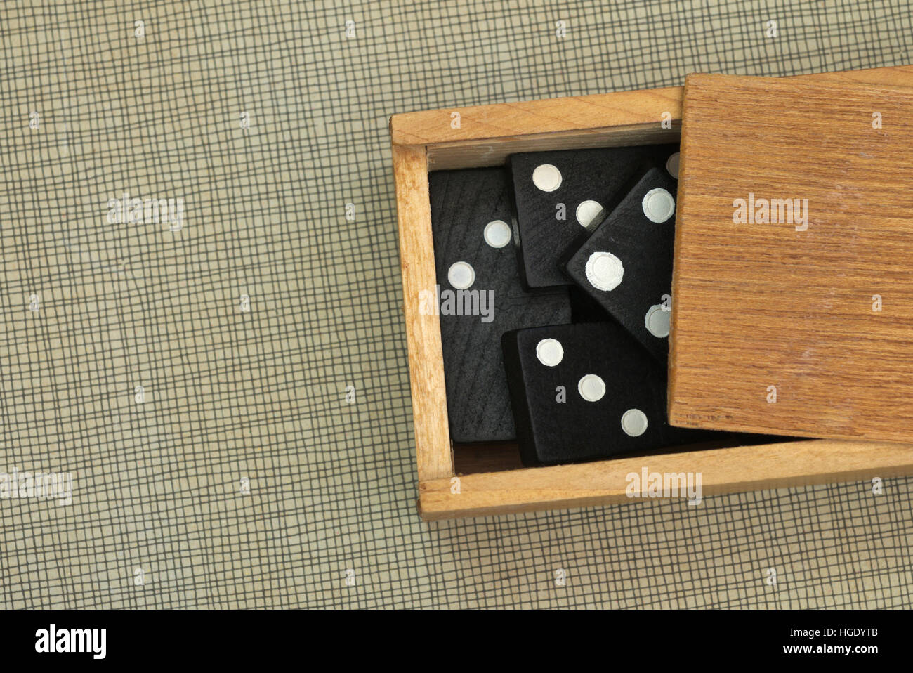 dominoes in wooden box Stock Photo - Alamy