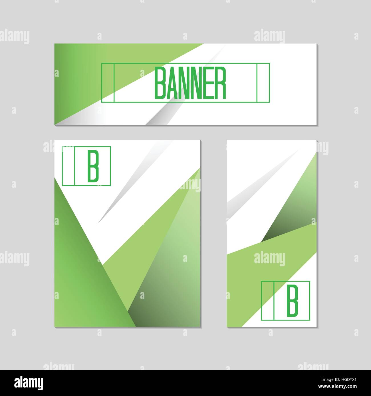 Set of banners with polygonal triangular background elements. Vector ...