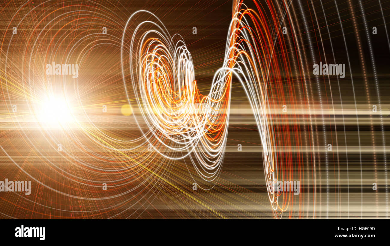 Futuristic technology wave background design with lights Stock Photo ...