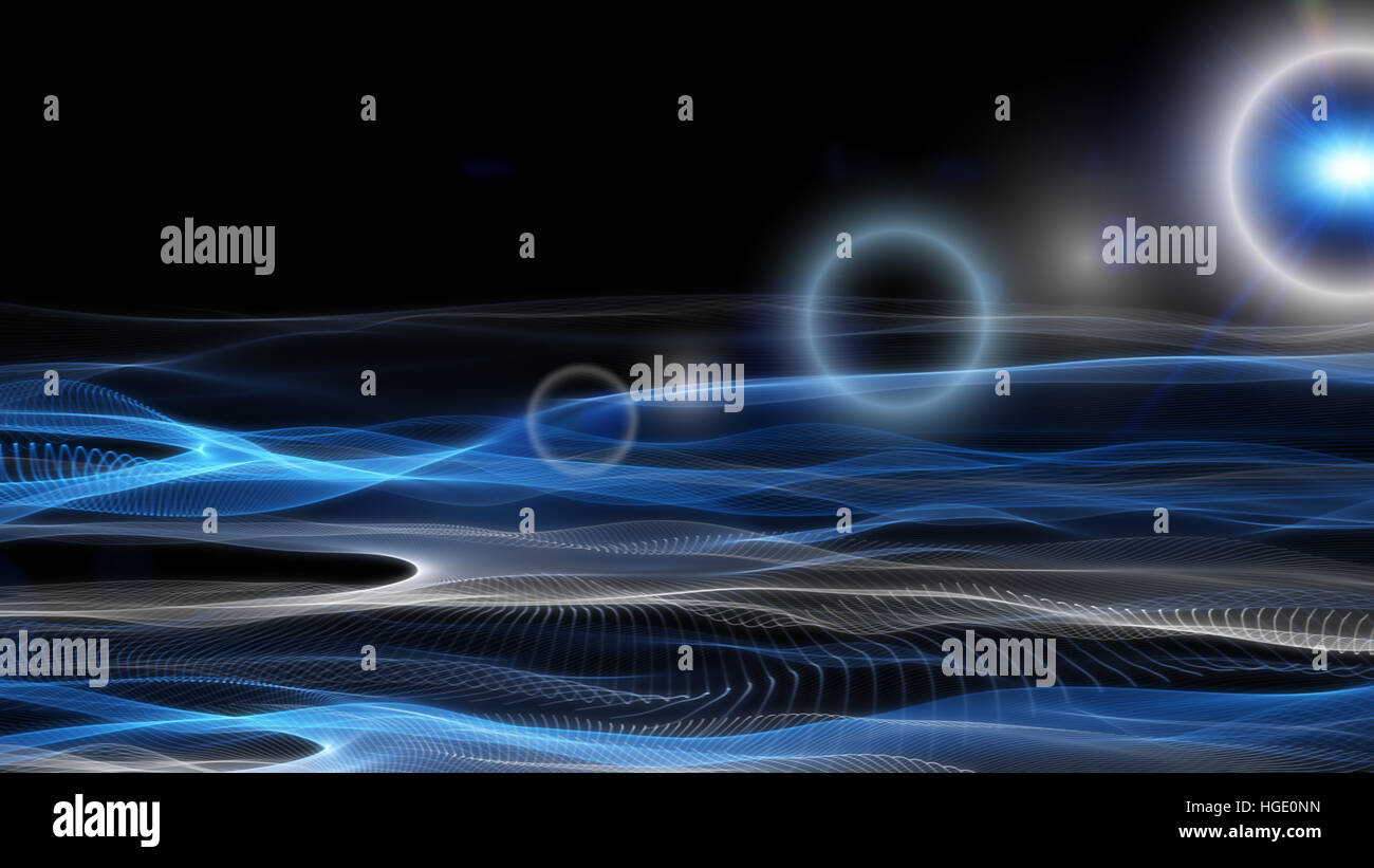 Futuristic technology wave background design with lights Stock Photo ...