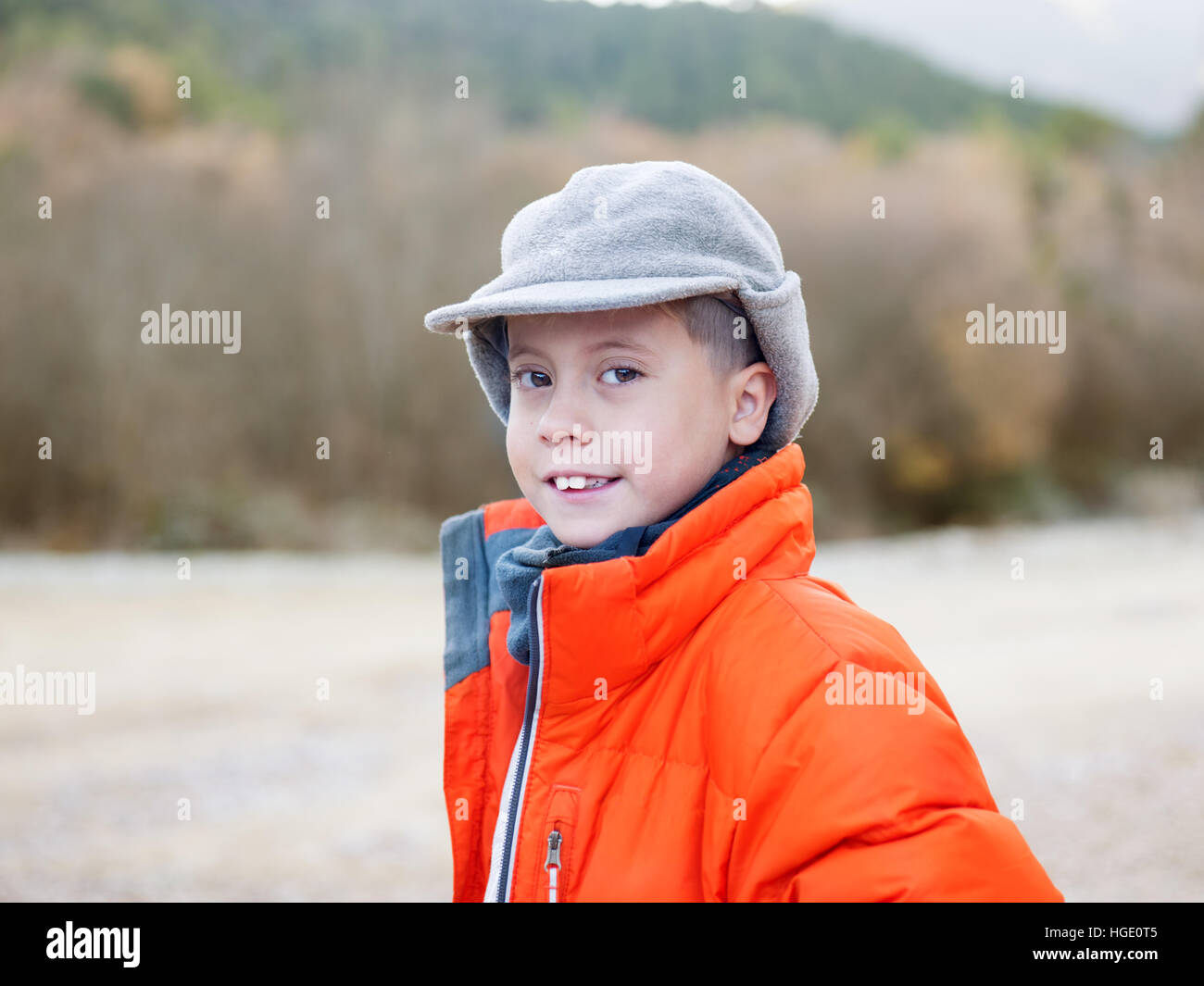 cute young boy in a cap Stock Photo - Alamy