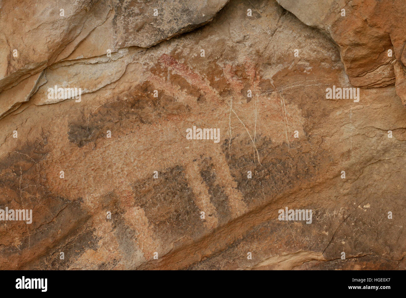 damage vandalism on Petroglyph sandstone rock Dinosaur National ...