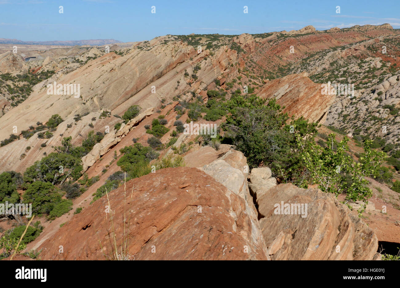 Tilted rock layers Dinosaur National Monument Utah Stock Photo - Alamy