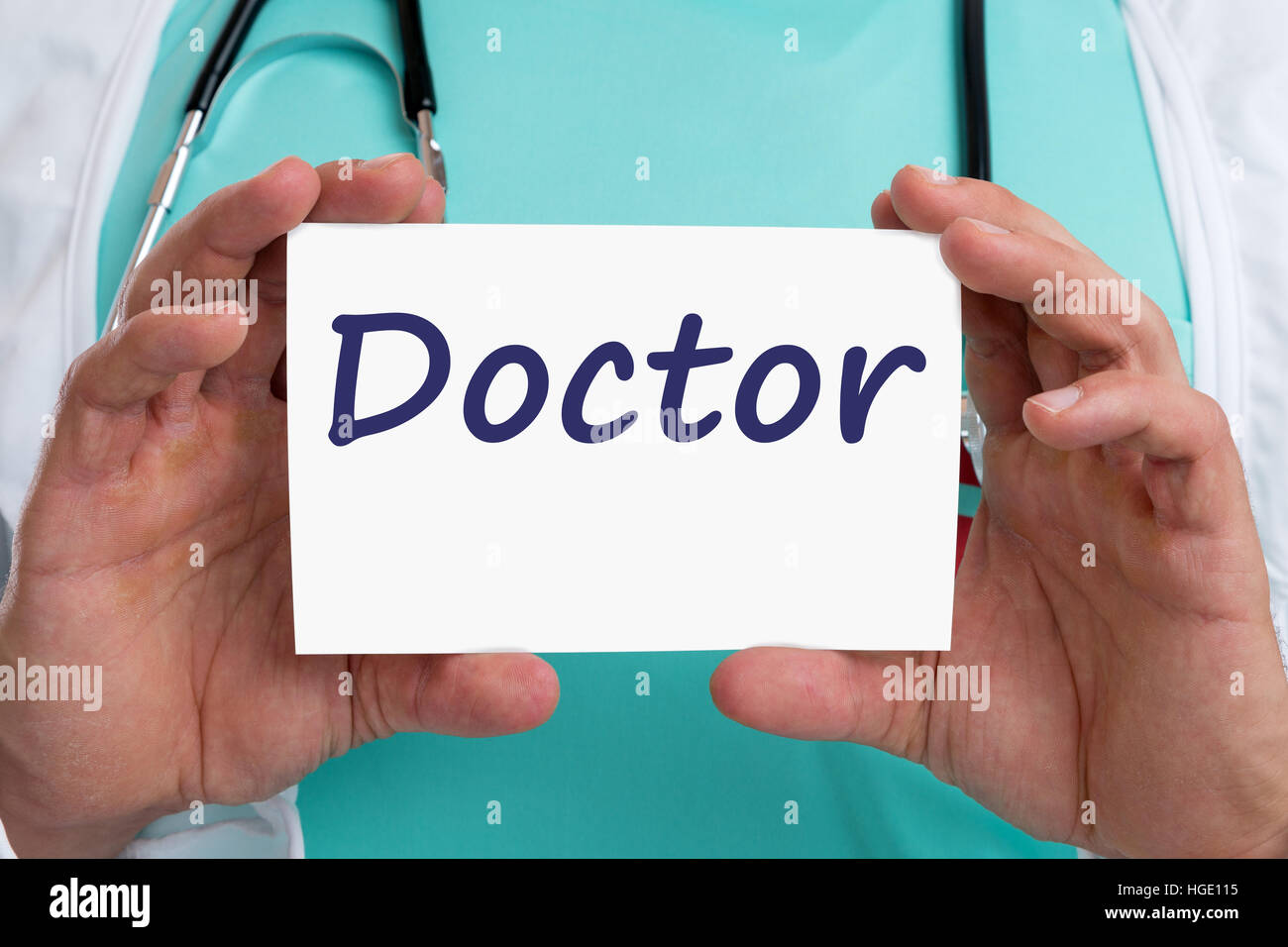 Doctor medicine disease ill illness healthy health with sign Stock ...