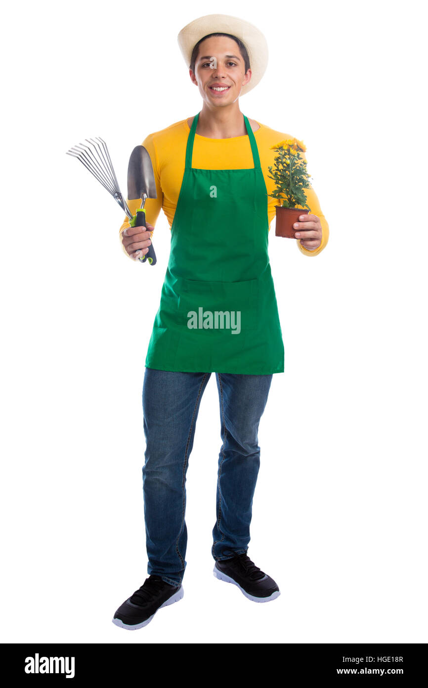 Gardener gardner flower gardening garden occupation full body portrait ...