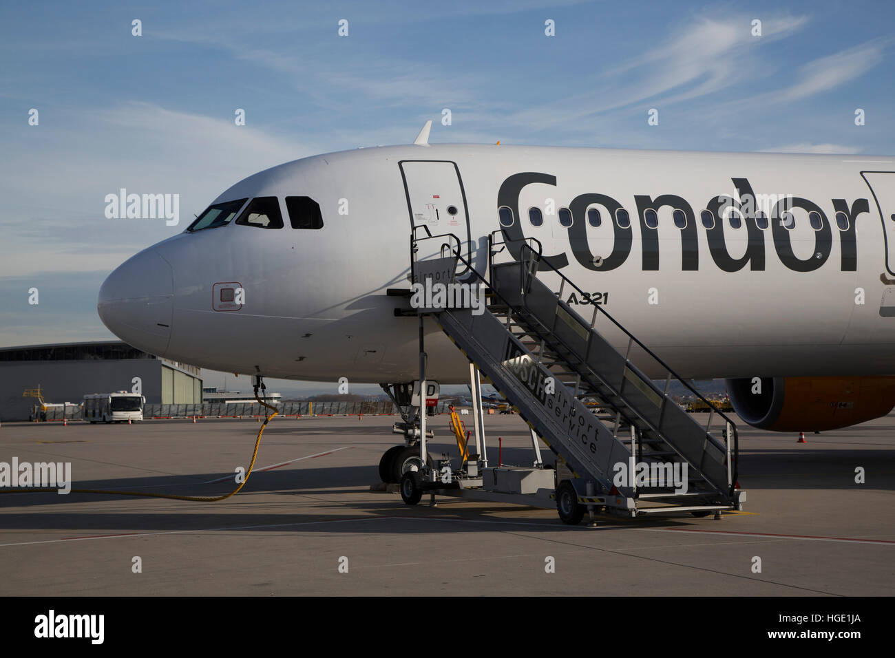 A Condor Air jet at Stuttgart Airport in Stuttgart, Germany Stock Photo ...