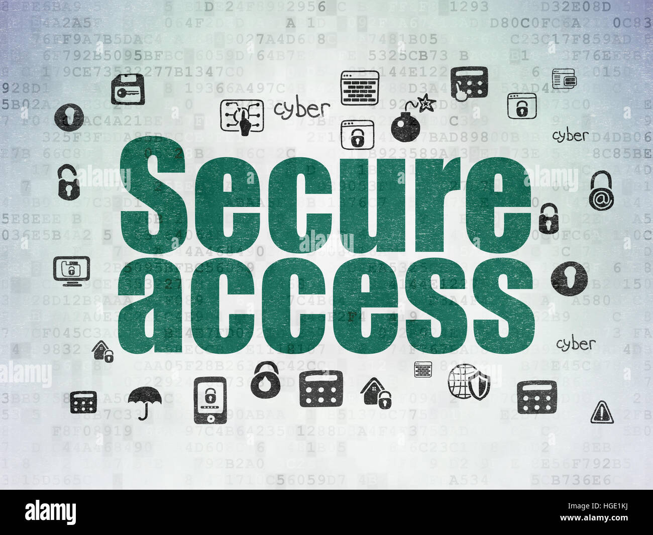 Safety concept: Secure Access on Digital Data Paper background Stock ...