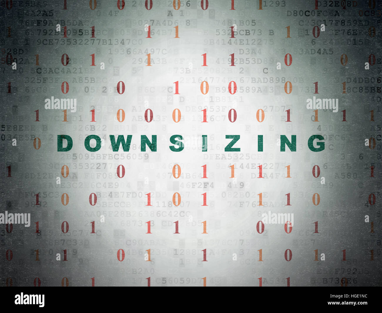 Business concept: Downsizing on Digital Data Paper background Stock ...