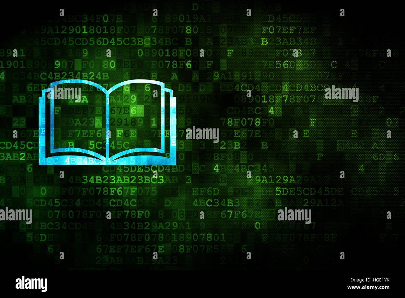Science concept: Book on digital background Stock Photo - Alamy