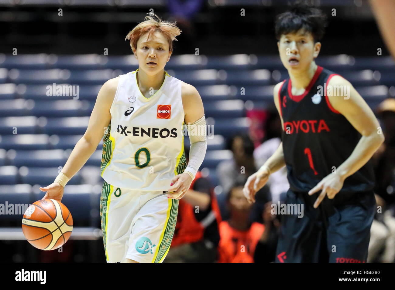 Tokyo, Japan. 7th Jan, 2017. (L-R) Asami Yoshida (Sunflowers), Yuko Oga ...