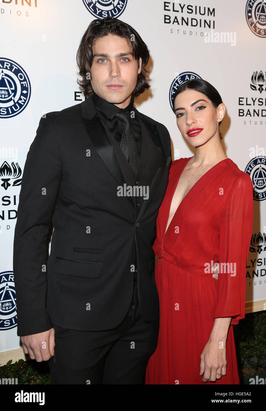 Los Angeles, CA - JANUARY 07: Logan Huffman, Lisa Origliasso, At The ...