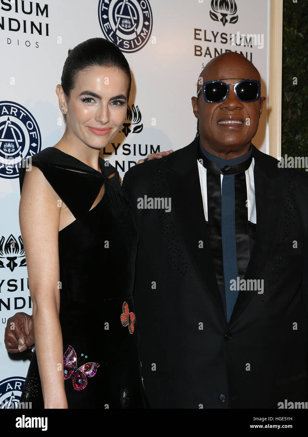Los Angeles Ca Usa 07th Jan 2017 Stevie Wonder Camilla Belle At The Art Of Elysium