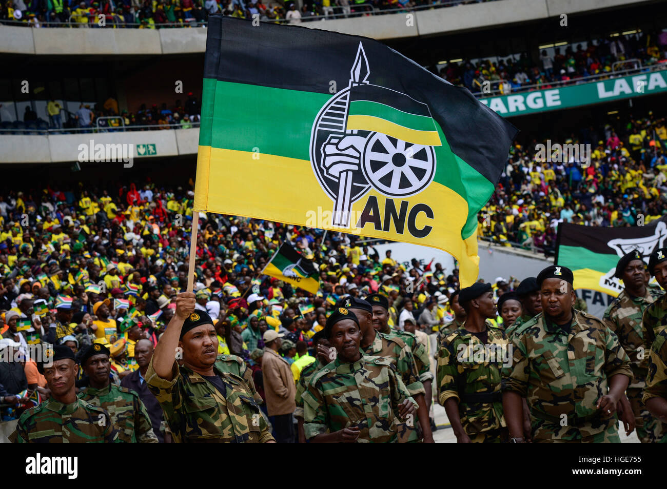 Johannesburg, South Africa. 8th Jan, 2017. Members of the African ...