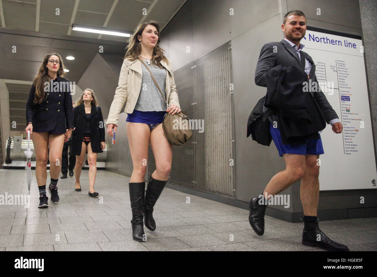 London Underground, UK 8 Jan 2017 - Over 100 people take part in the ...