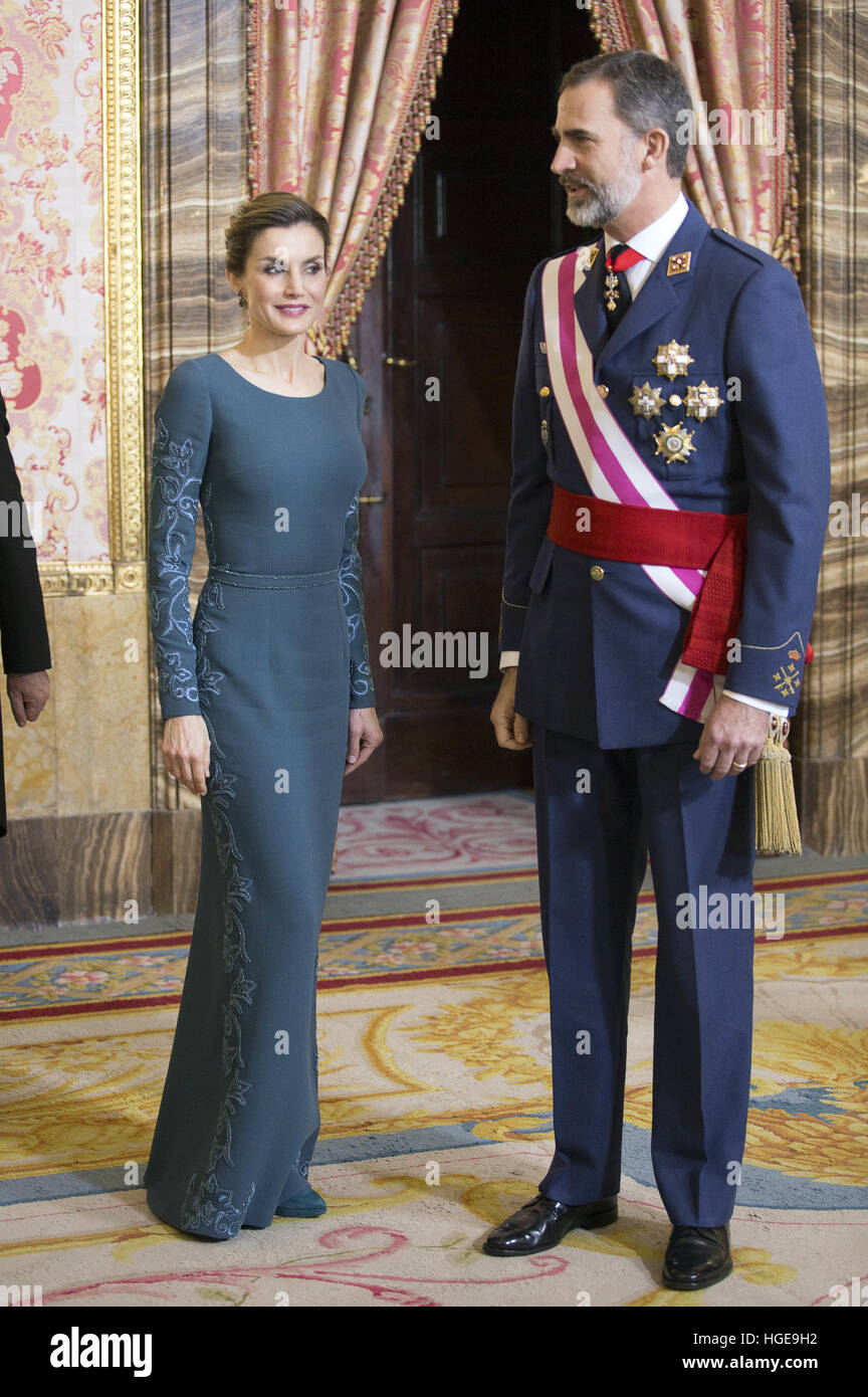 King Felipe VI. and Queen Letizia of Spain attend the "Pascua Militar ...